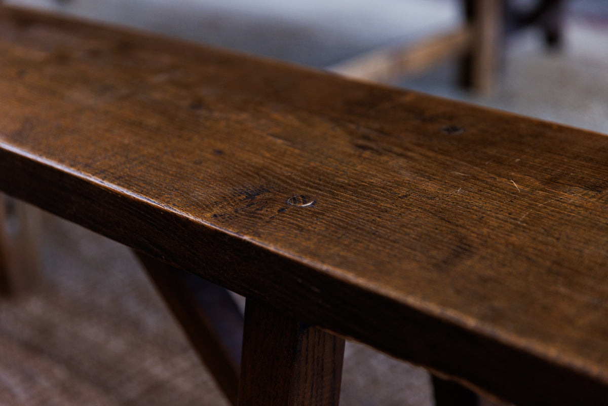 Beautiful Large Antique French Oak Bench Seats – French & Sons
